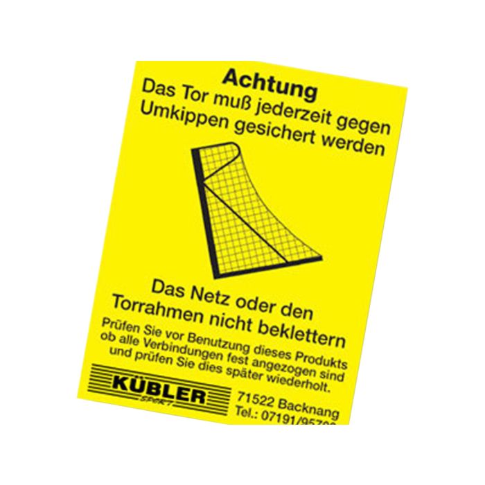Safety Stickers - Risk of Tipping for Soccer Goals | Kübler Sport
